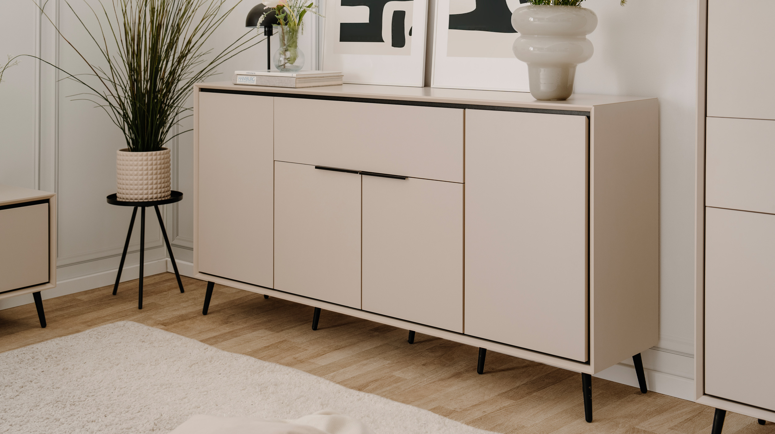 Sideboard ARONA beige - Schublade | Die Möbelfundgrube