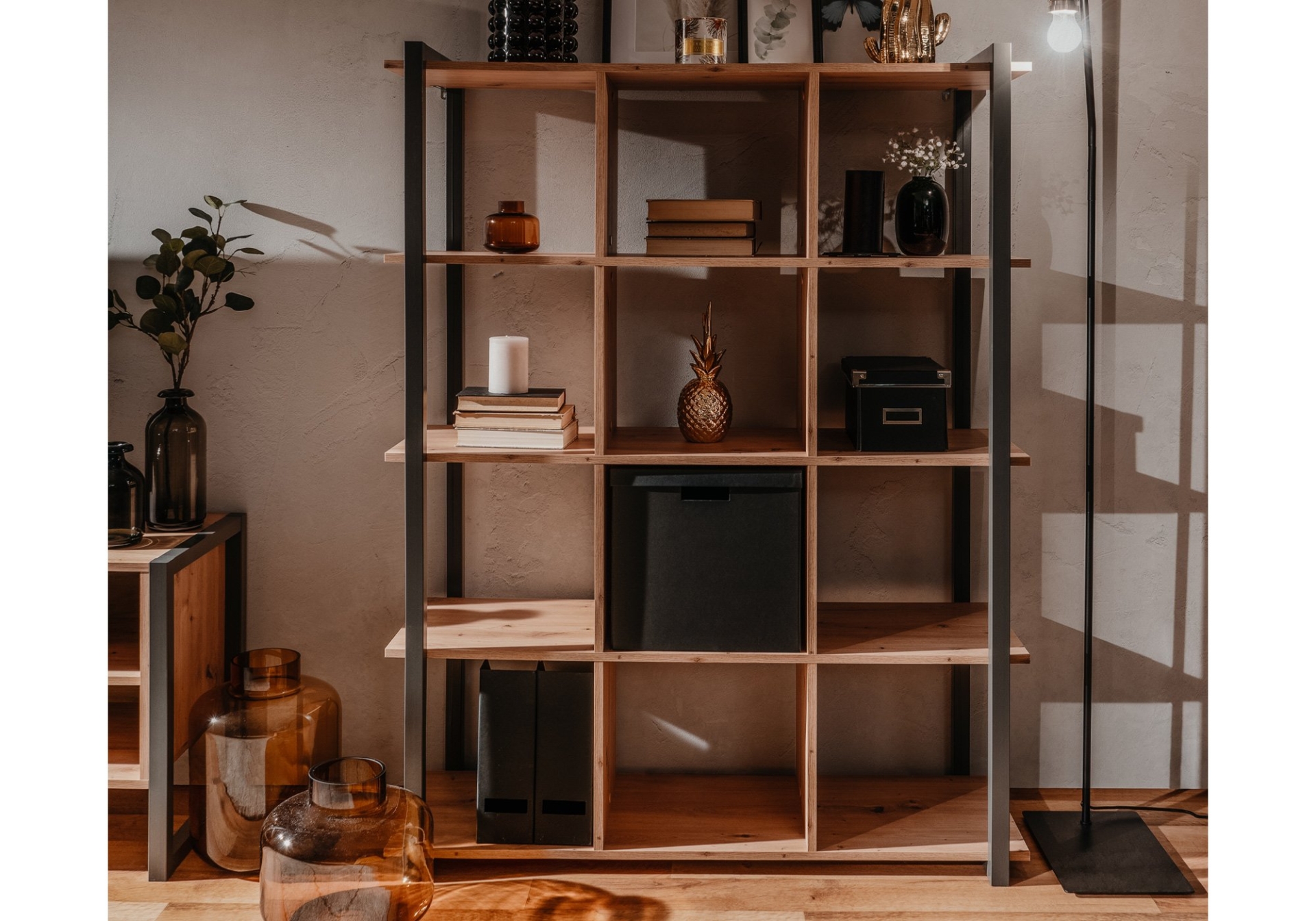 Raumteiler Regal Artisan Eiche 107 x 145 cm - DENVER