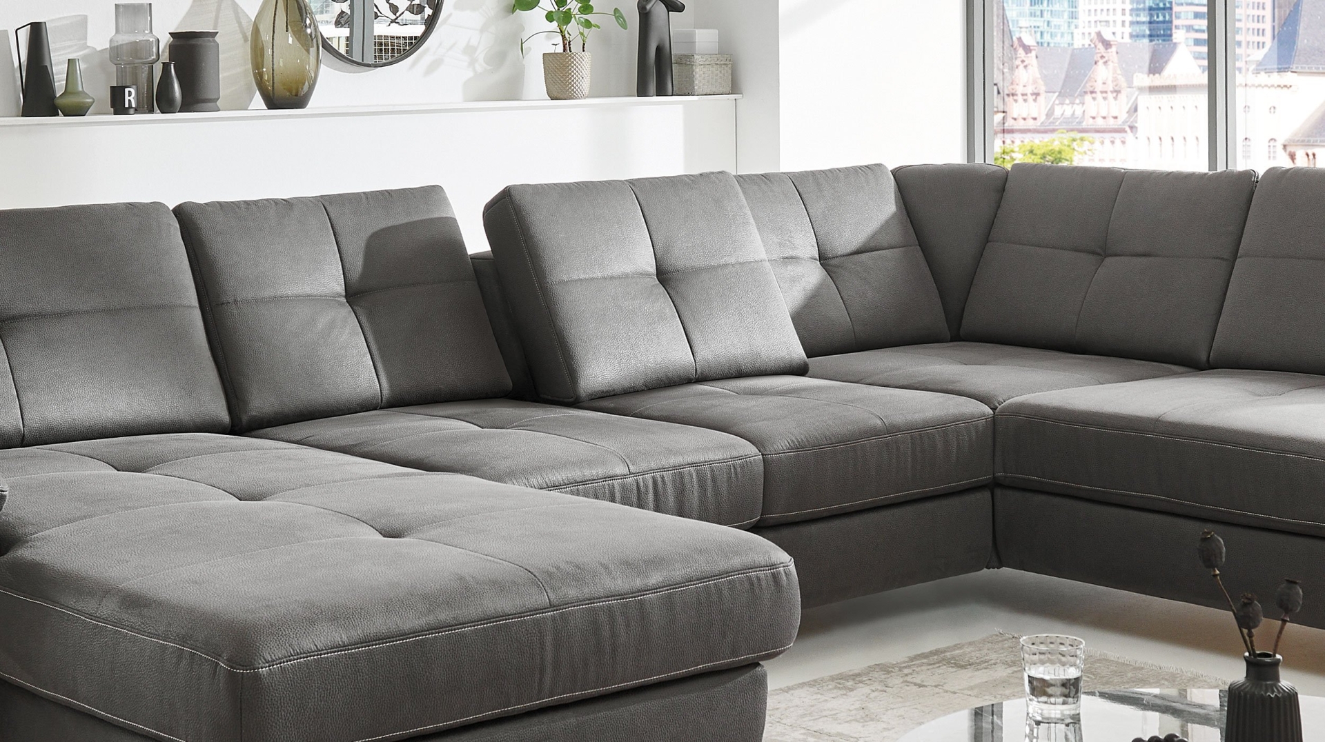 Wohnlandschaft Sofaprogramm steel grau - Basis Version - SEATTLE