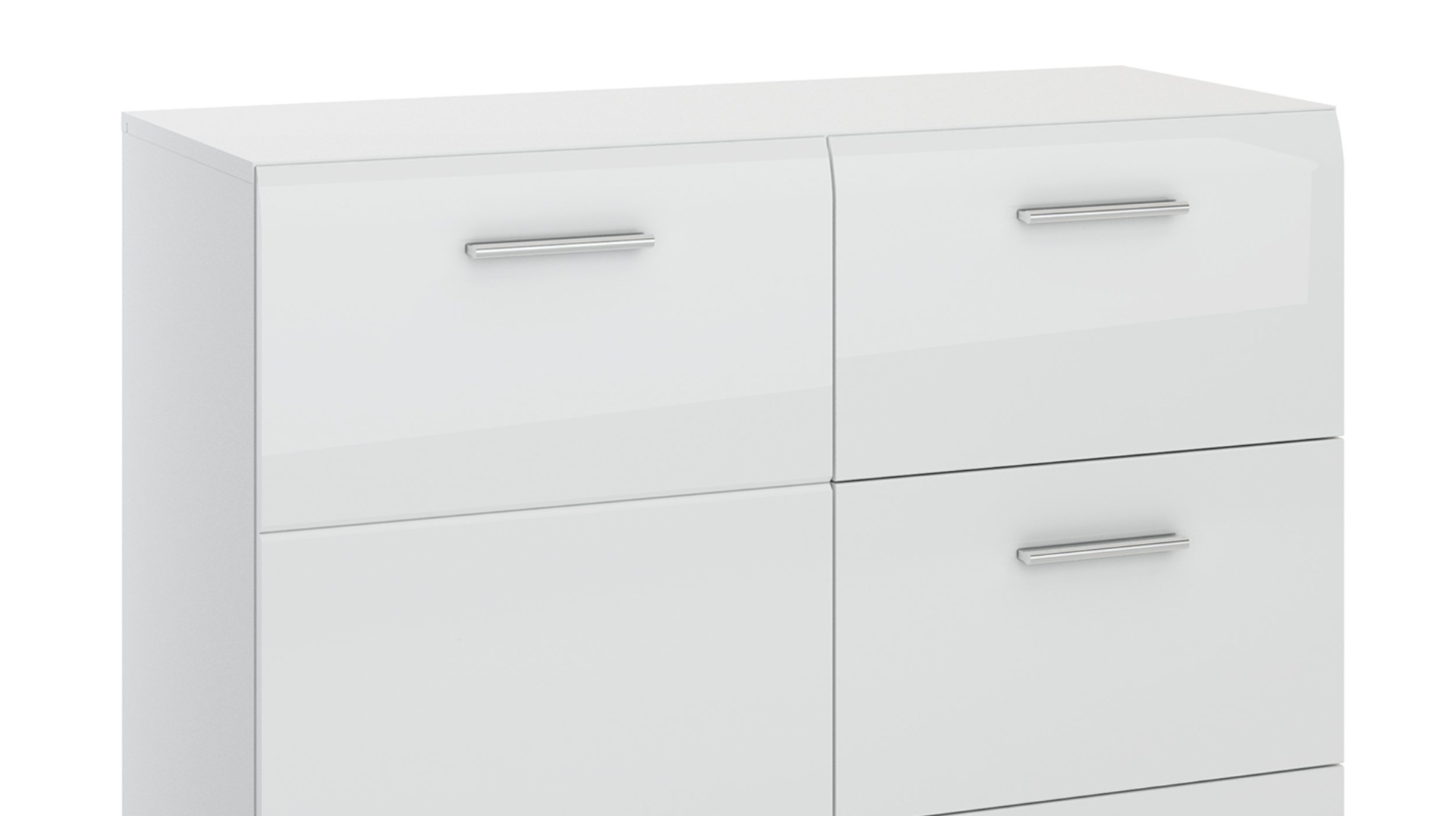 Kommode weiß hochglanz 96 cm x 39 cm 1-türig - MERANO