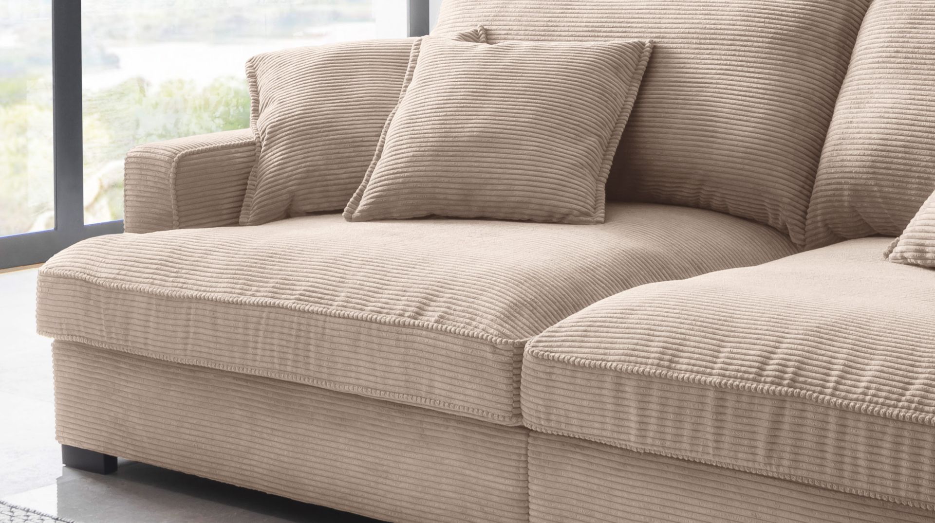 Cord Big Sofa Beige