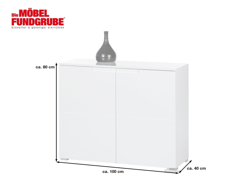 Spannende Kommode Wei Hochglanz 100 Cm Breit Bild