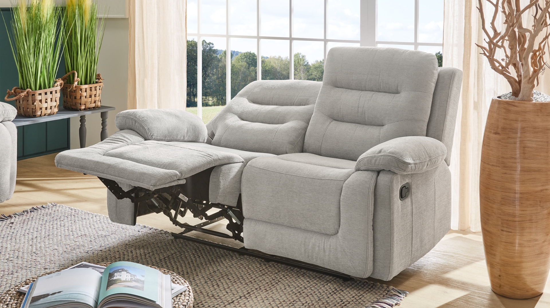 Einzelsofa SYLT grau mit Relaxfunktion | Die Möbelfundgrube