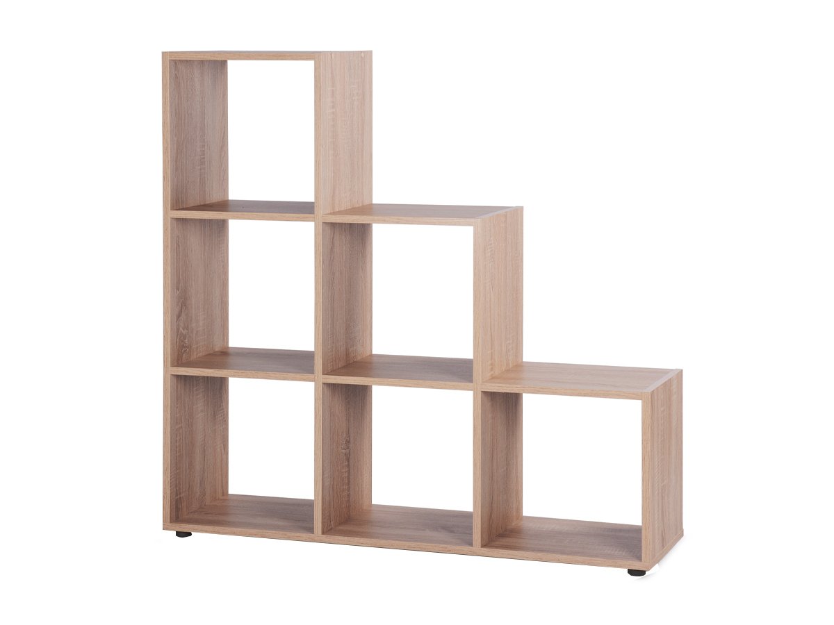 Raumteiler Regal Sägerau Eiche 100 x 118 cm - 6 Fächer - BERGAMO