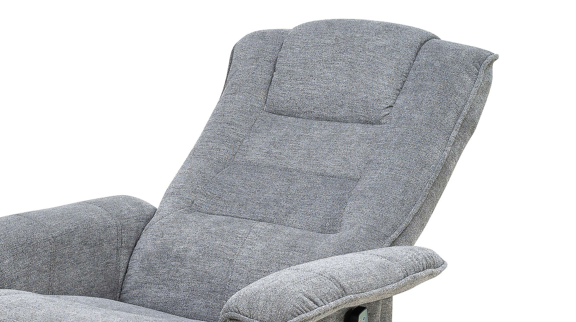 Relaxsessel mit Hocker grau Microfaser drehbar - TOMA