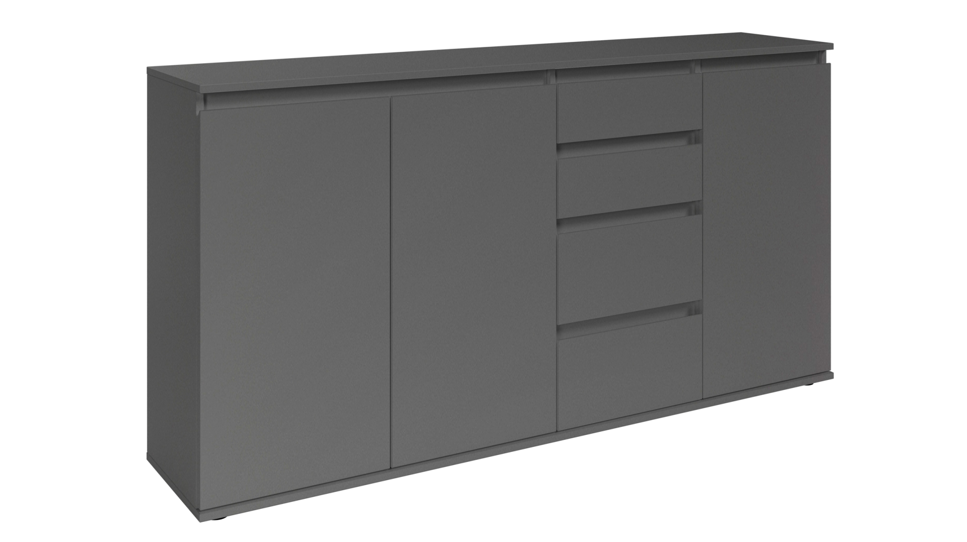 Sideboard BRESTA anthrazit - 4 Schubladen | Die Möbelfundgrube