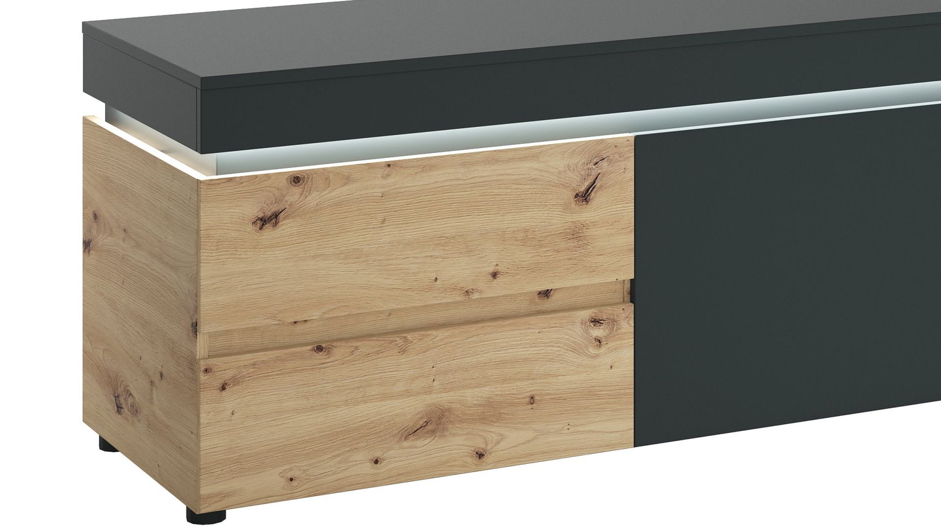 TV - Lowboard Artisan Eiche - grau 180 cm - LUCI